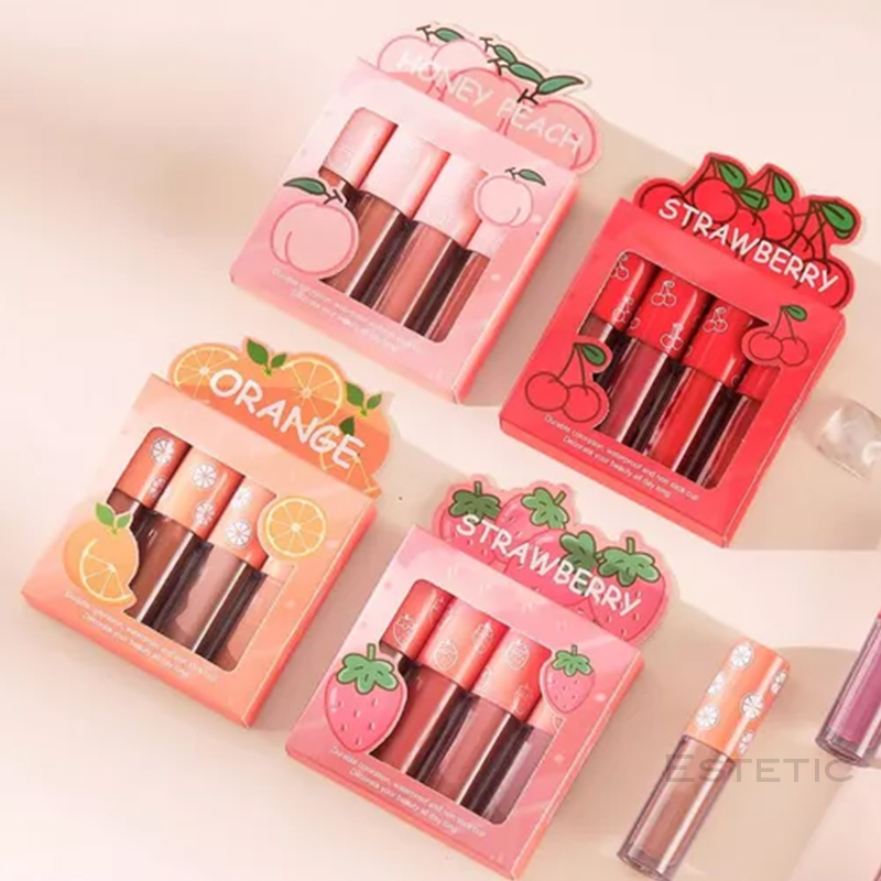 Pack x4 Labiales Matte Fruit Moda Koreana | Estetic Make Up ...